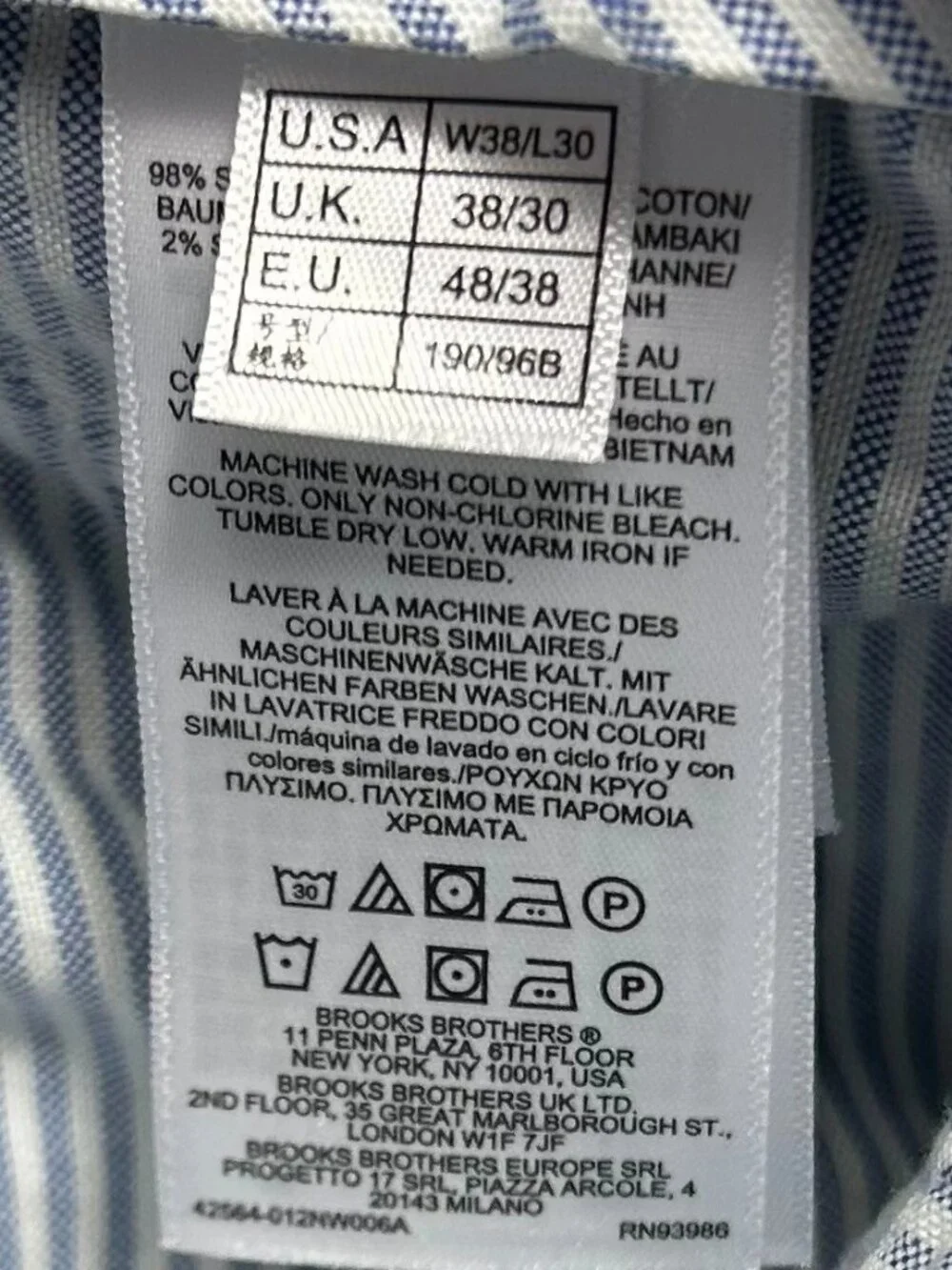 Brooks Brothers | Pants | Brooks Brothers Chino Pants Mens 38x3 Blue ...